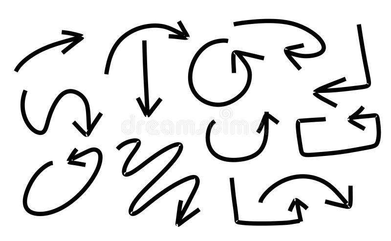 Arrows of Different Shapes. Abstract Symbol for Direction and Path ...