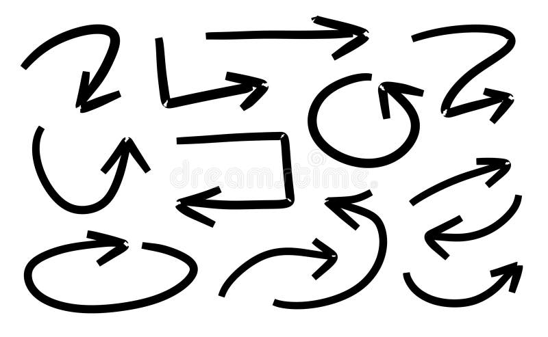 Arrows of Different Shapes. Abstract Symbol for Direction and Path ...