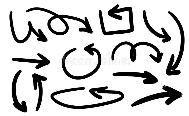 Arrows of Different Shapes. Abstract Symbol for Direction and Path ...