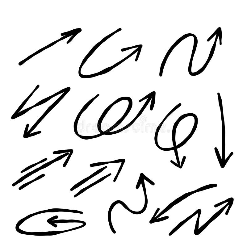 Arrows of Different Shapes. Abstract Symbol for Direction and Path ...