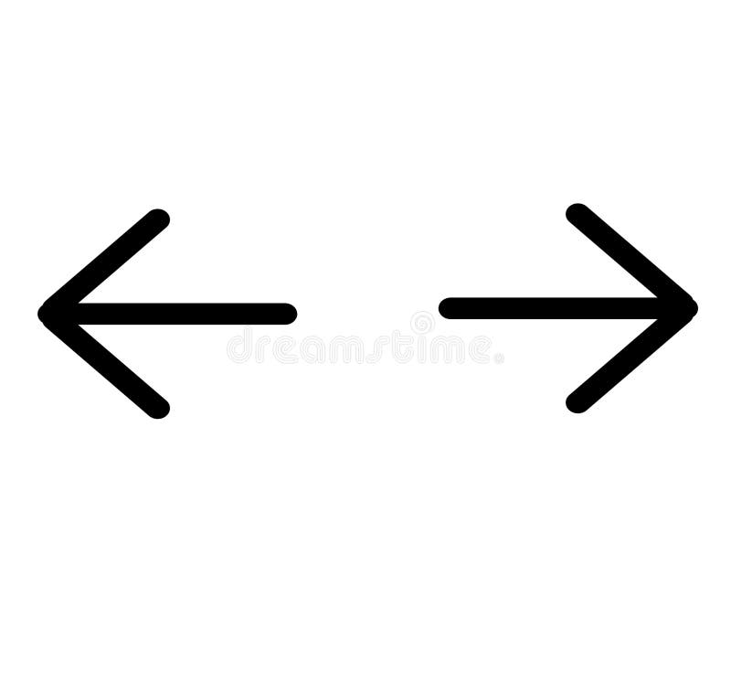Arrows Direction Left Right Direction Isolated on White Background ...