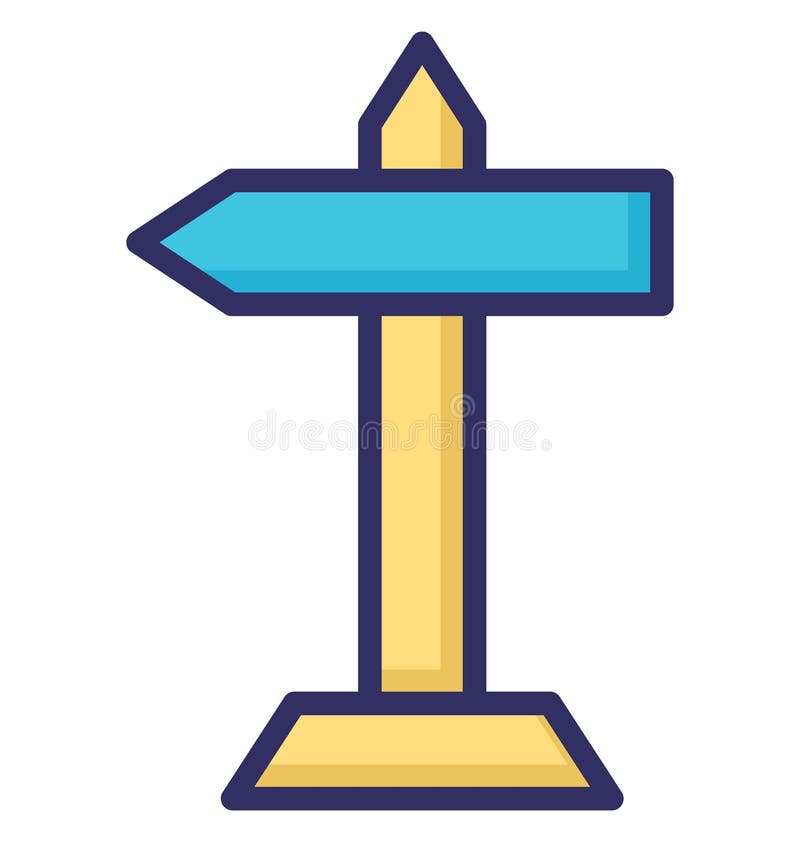 Arrows, Direction Post Isolated Vector Icon that Can Be Easily Modified ...