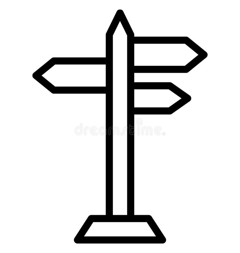 Arrows, Direction Post Isolated Vector Icon that Can Be Easily Modified ...