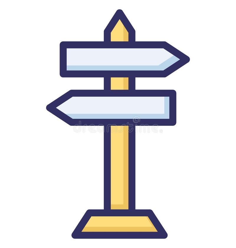 Arrows, Direction Post Isolated Vector Icon that Can Be Easily Modified ...
