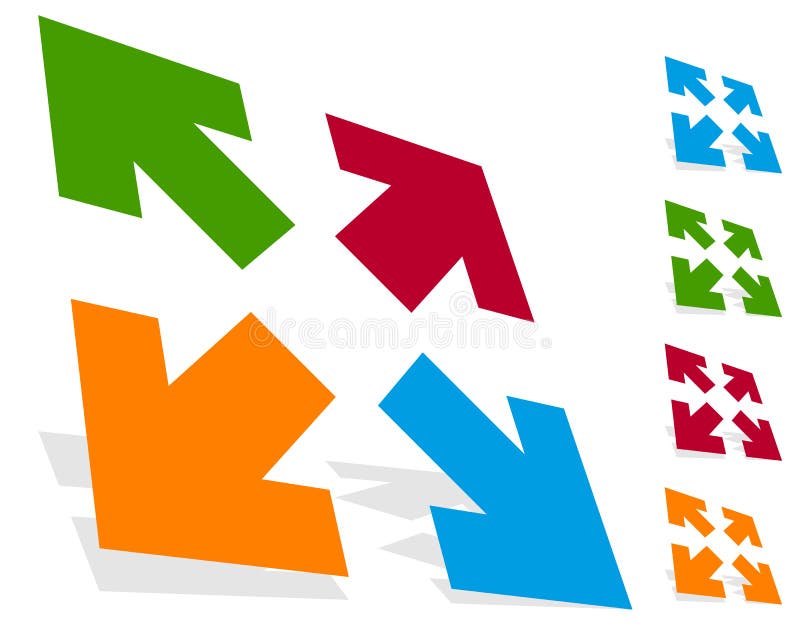 Arrows in 4 Direction - Resize, Align, Maximize Concept Icon Stock ...