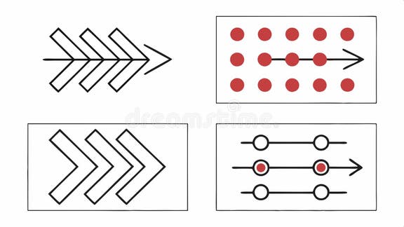 Arrows and Dots Vector Set, Directional and Connection Symbols, Flow ...