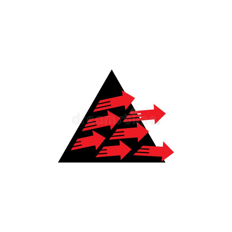 Arrows Emerge from Triangle Logo Vector Stock Vector - Illustration of ...