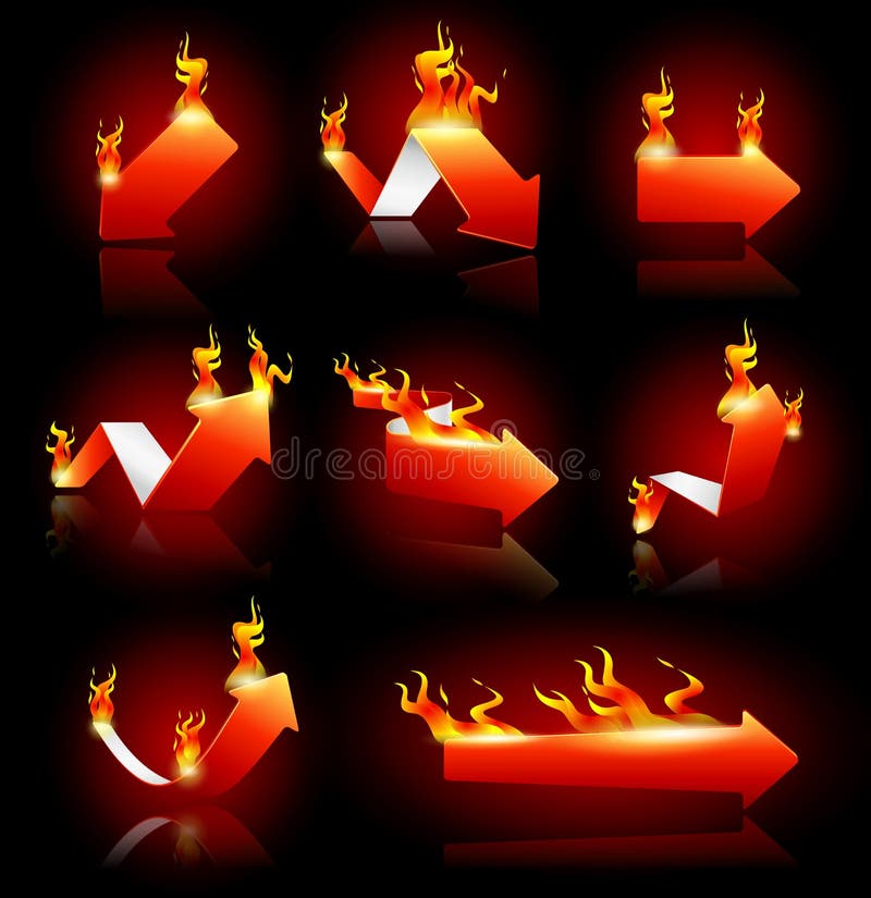Fire arrows stock vector. Illustration of retail, forward - 19924467