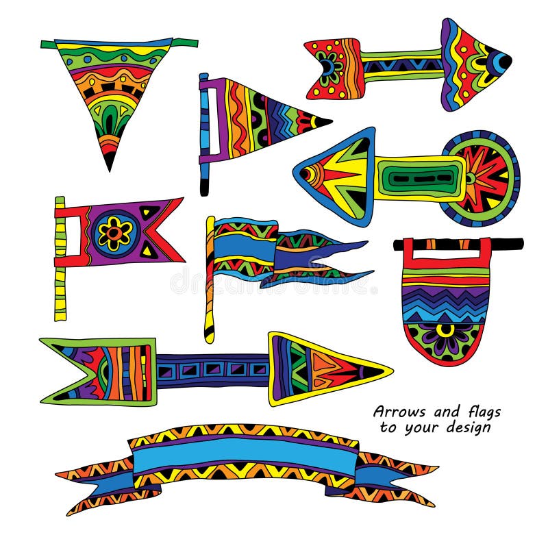 Arrows Flags To Your Design Stock Illustrations – 2 Arrows Flags To ...