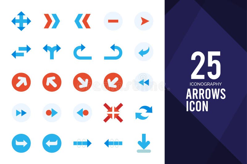 25 Arrows Flat Icon Pack. Vector Illustration Stock Vector ...