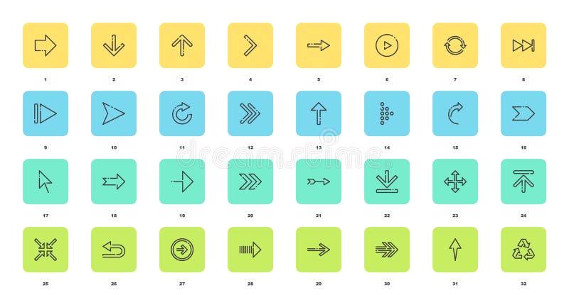 Arrows Flat Line Web Icons stock vector. Illustration of refresh ...