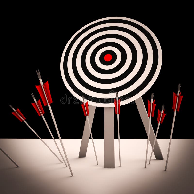Arrows missing target stock illustration. Illustration of lose - 7361557