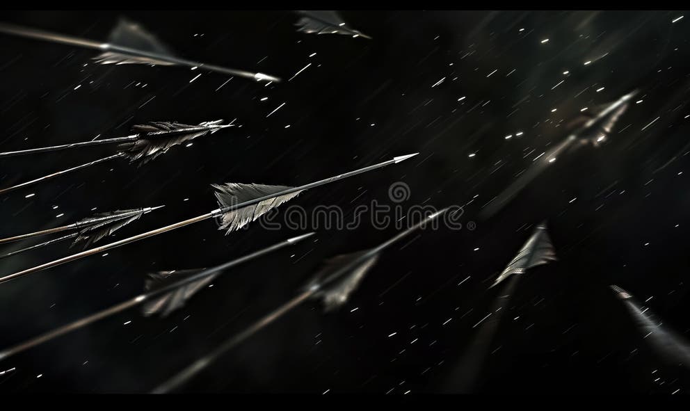 Arrows Flying in the Air in the Dark Stock Image - Image of dark, arrow ...