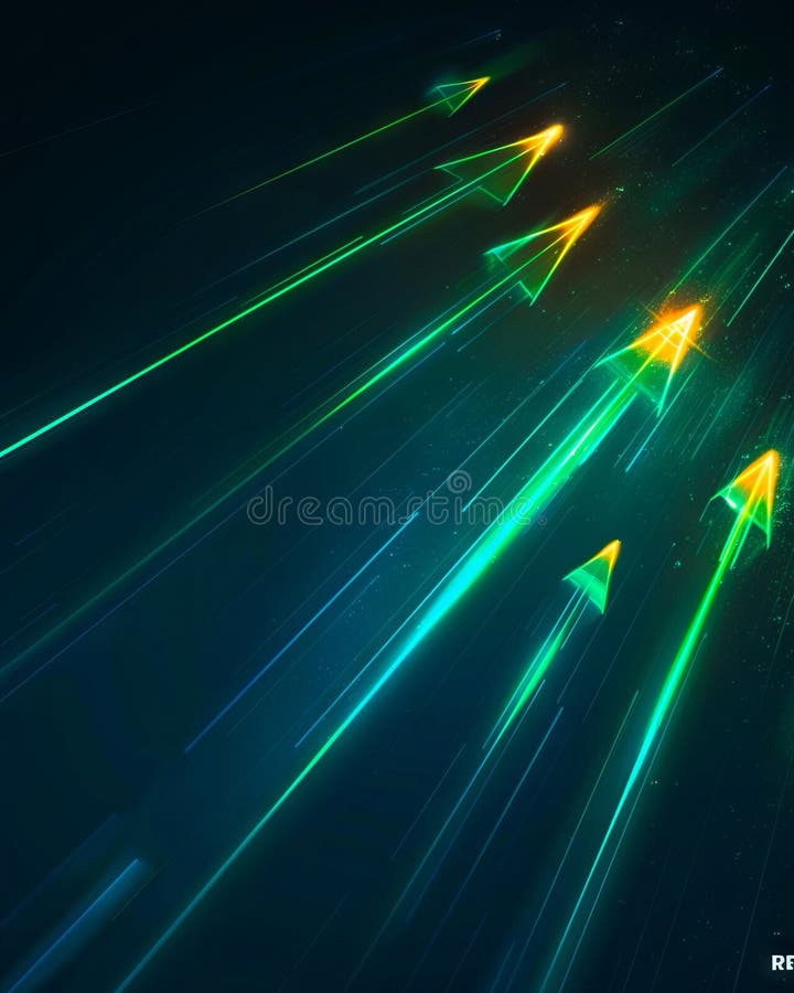 Arrows flying in the dark stock photo. Image of star - 324015634