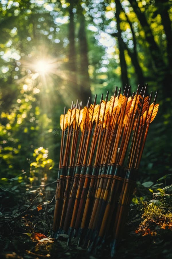 Arrows in Forest stock photo. Image of generated, trees - 376459244