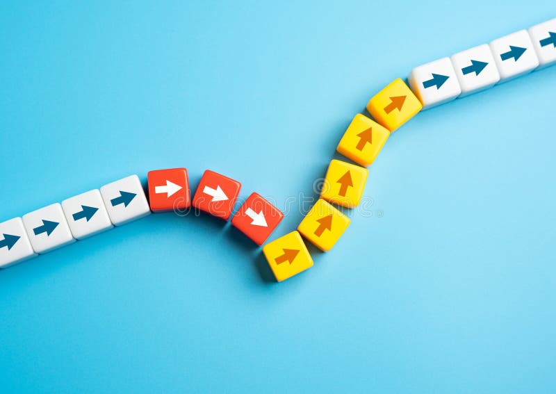 The Arrows Form a Graph of Decline and Recovery Stock Photo - Image of ...