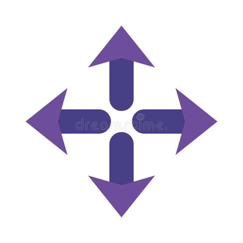 Four Directions Pointing Arrow Icon Stock Vector - Illustration of ...