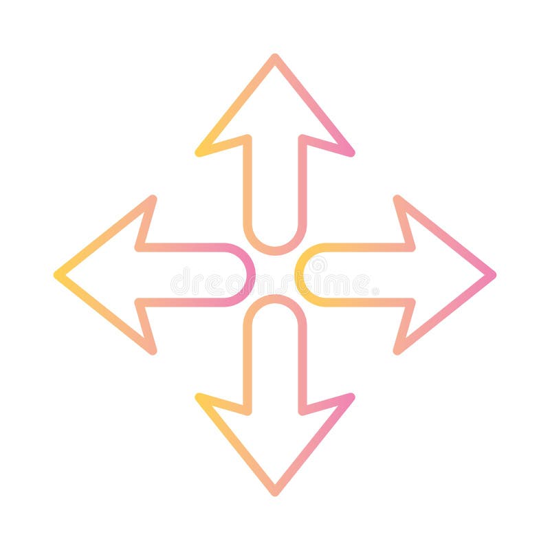 Arrows in Four Directions Gradient Style Icon Vector Design Stock ...