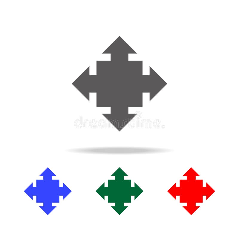 Arrows in Four Directions Icon. Elements in Multi Colored Icons for ...