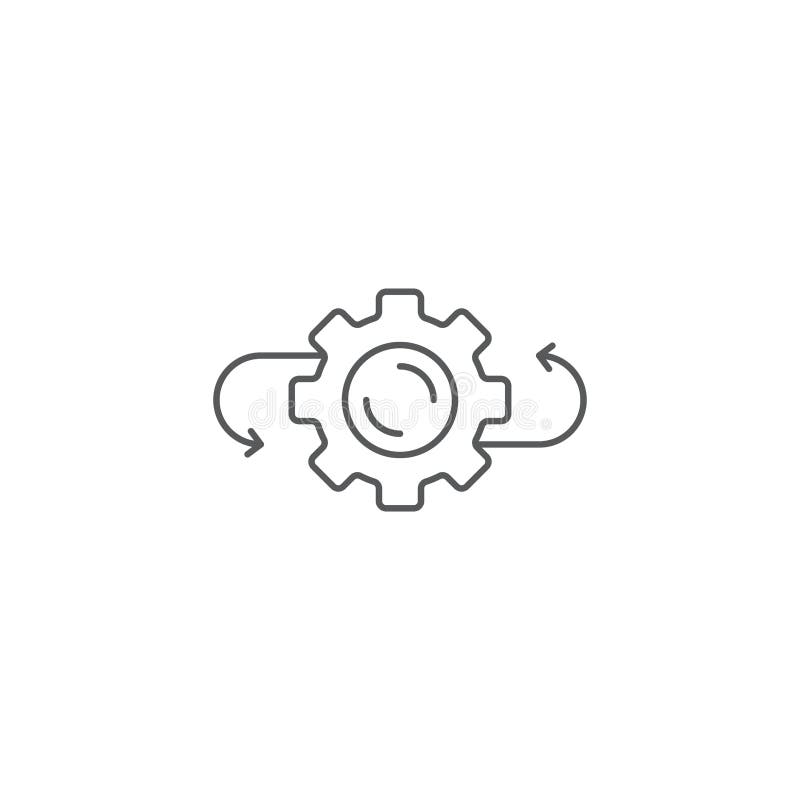 Arrows and Gears Vector Icon Symbol Isolated on White Background Stock ...