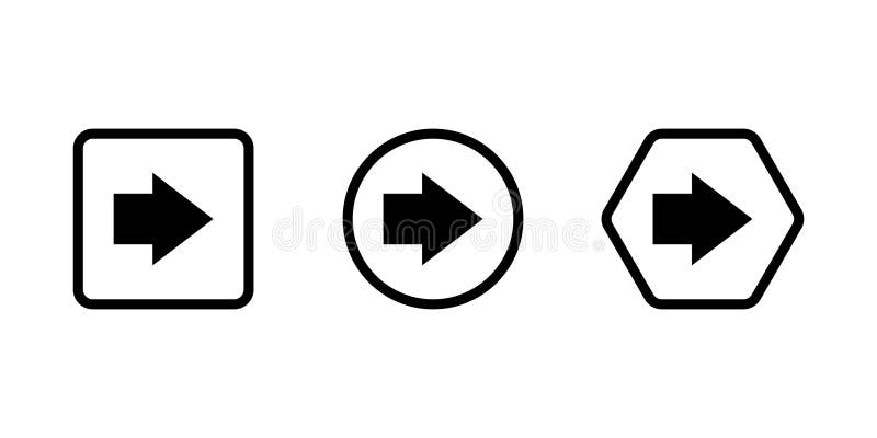 Arrows in Geometric Shapes. Set of Arrow Pointers To the Right. Vector ... Arrows in Geometric Shapes. Set of Arrow Pointers To the Right. Vector ...