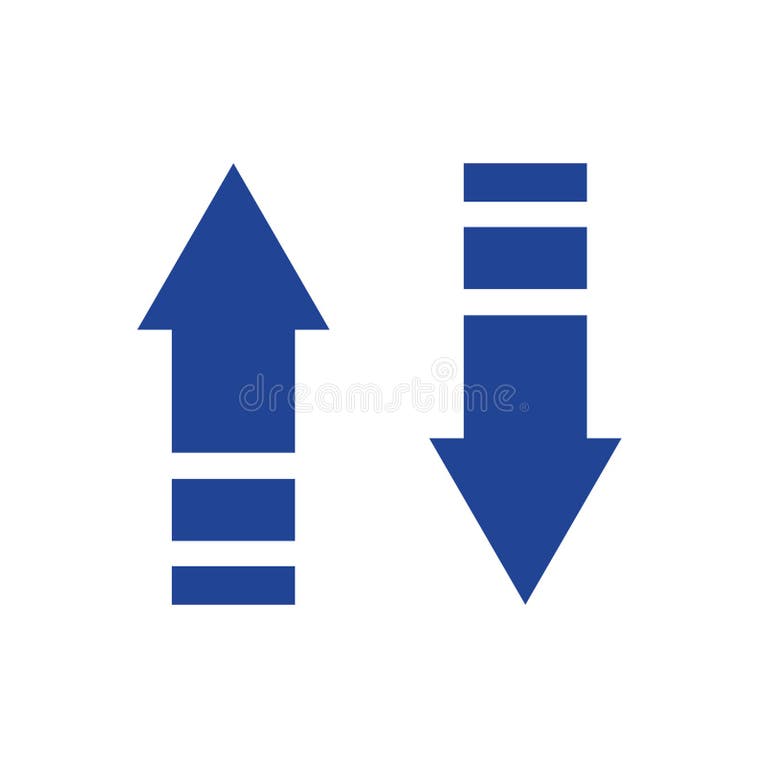 Arrows Going Up and Down, Connection and Communication Icon, Isolated ...