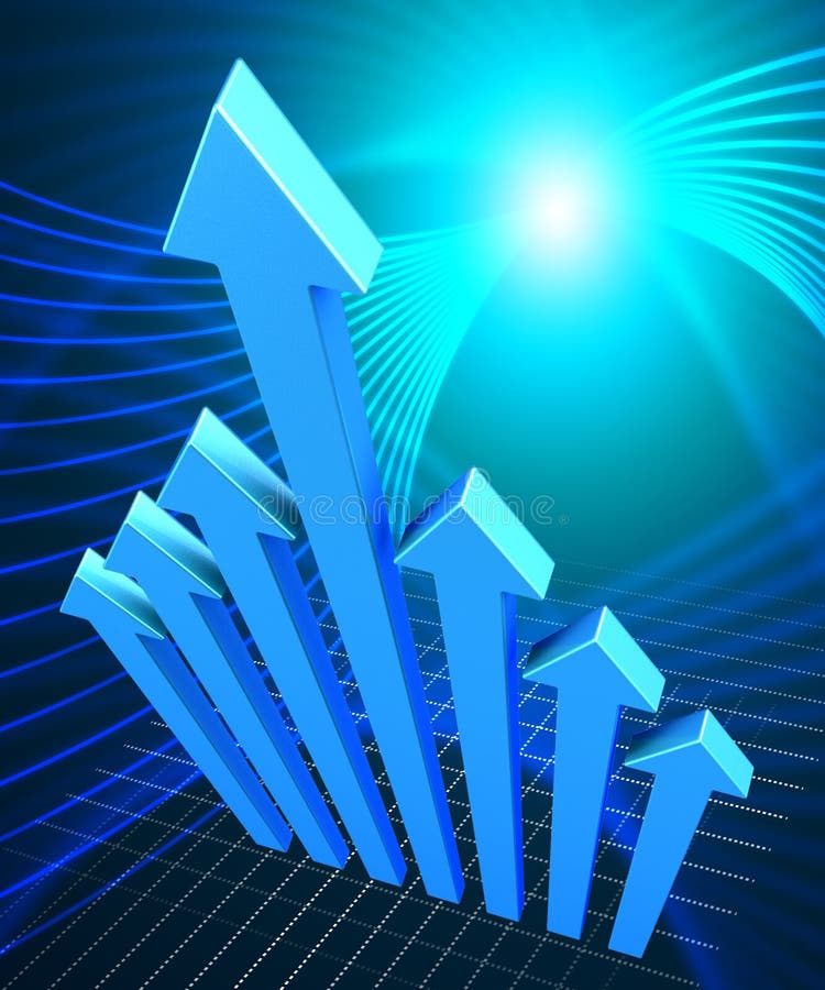 Arrows Going Up Means Growing Pointing and Raise Stock Illustration ...
