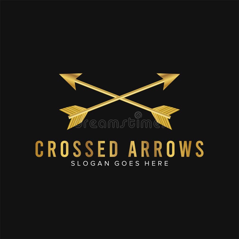 Golden arrows logo vector stock vector. Illustration of font - 307010689