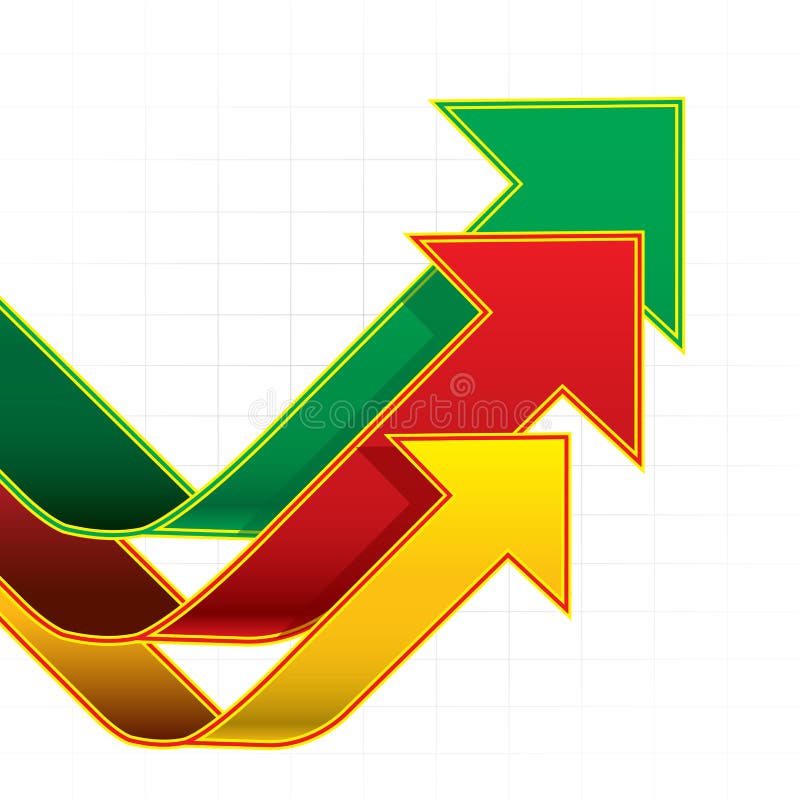 Arrows Graph White Background Stock Vector - Illustration of green ...