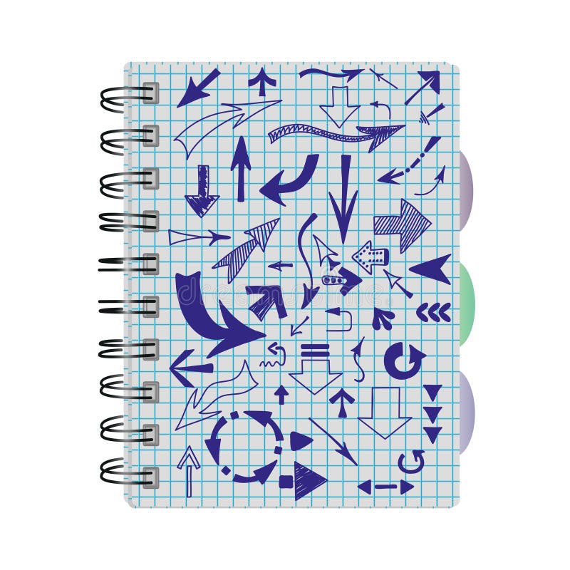 Arrows, Hand-drawn in Notebook Stock Vector - Illustration of document ...