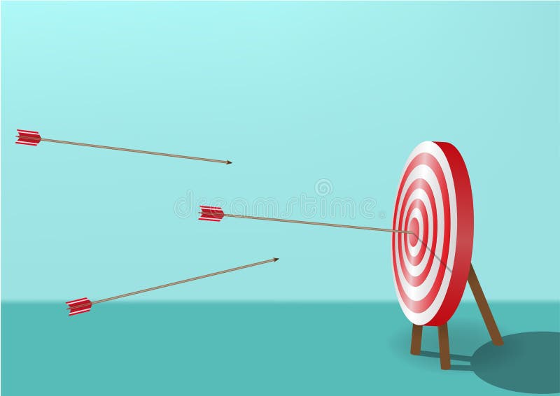 Arrows Hit the Target and Other Arrows Followed Stock Vector ...