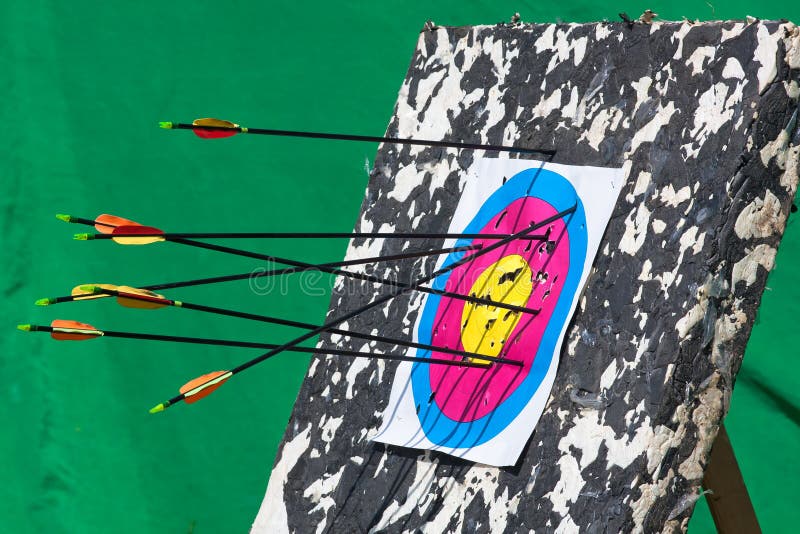 Arrows Hitting an Archery Target Stock Image - Image of target, weapon ...
