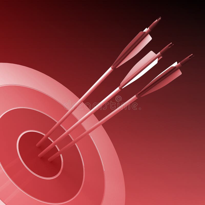 Arrows Hitting the Center of Target Stock Image - Image of green, blur ...