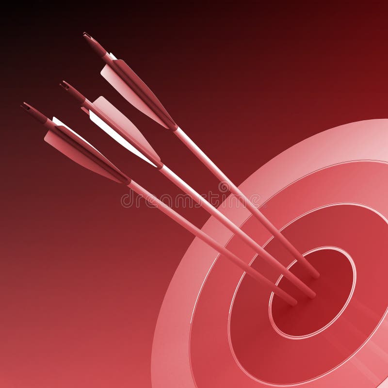 Arrows Hitting the Center of Target Stock Illustration - Illustration ...
