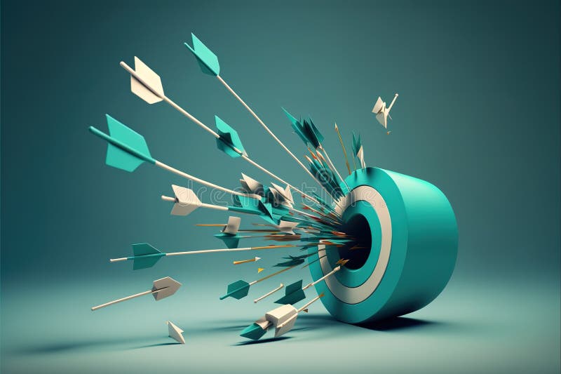 Arrows Hitting the Target - 3D Illustration, AI Generated Stock ...