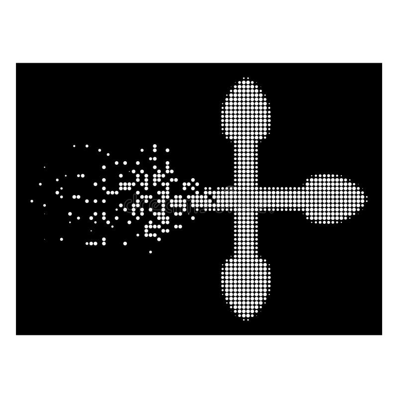 White Dispersed Dot Halftone Arrows Icon Stock Vector - Illustration of ...