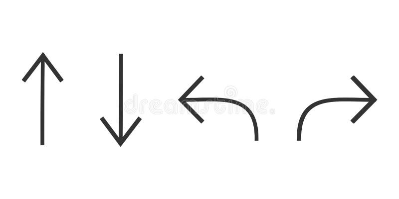 Arrows Icon. Pointer Directional Up, Down, Lefth, Rigth Set Symbol ...