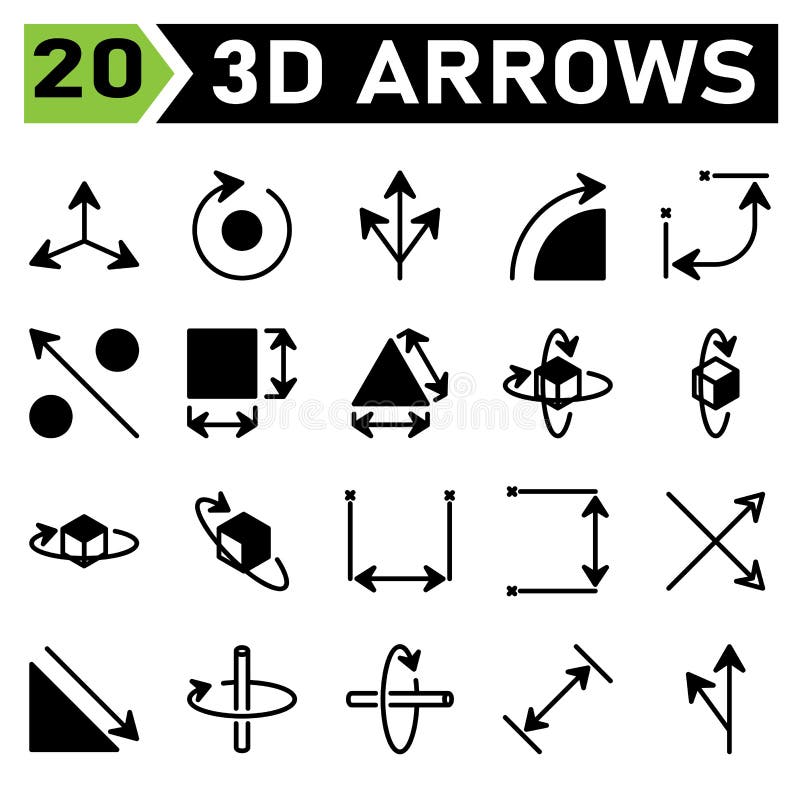 Arrows Icon Set Include Orientation, Arrows, Direction, Pointer, Rotate ...