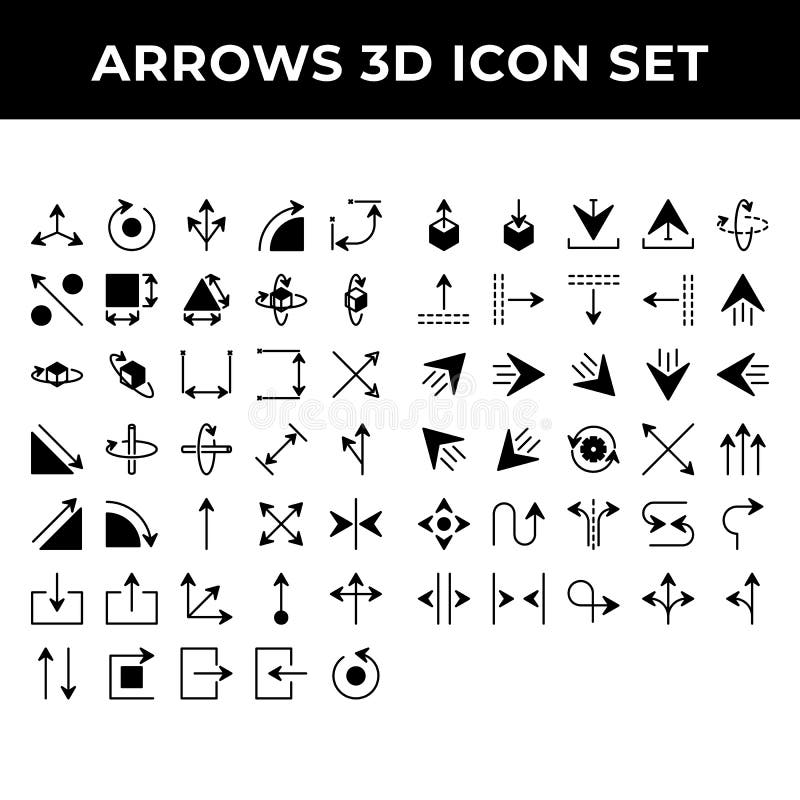 Arrows Icon Set Include Orientation,rotate,triple,angle,turning ...