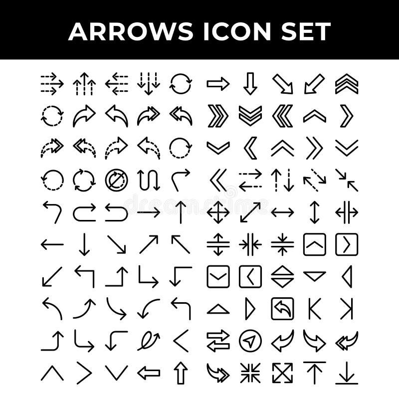 Arrows Icon Set Include Up, Down, Left, Right Stock Vector ...