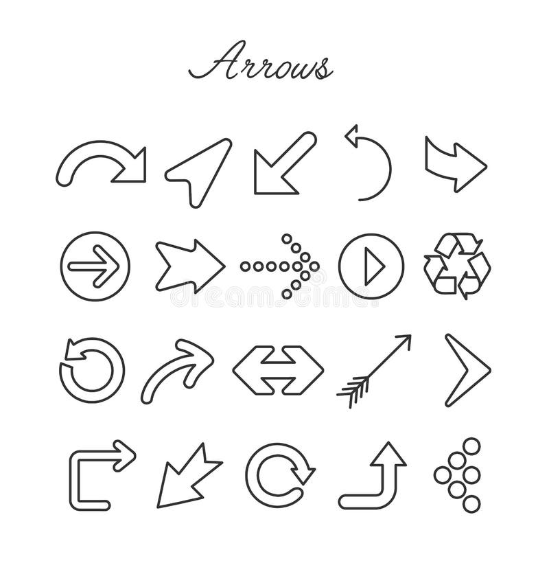 Arrows Icon Set stock vector. Illustration of black, repeat - 54840682