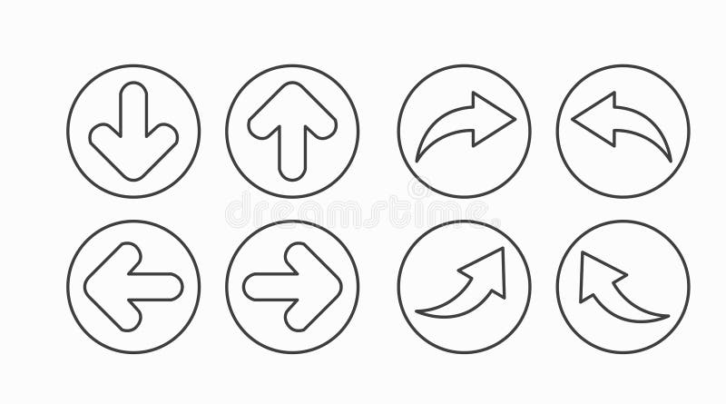 Arrows Icon Set. Vector Isolated Flat Editable Illustrations Stock ...