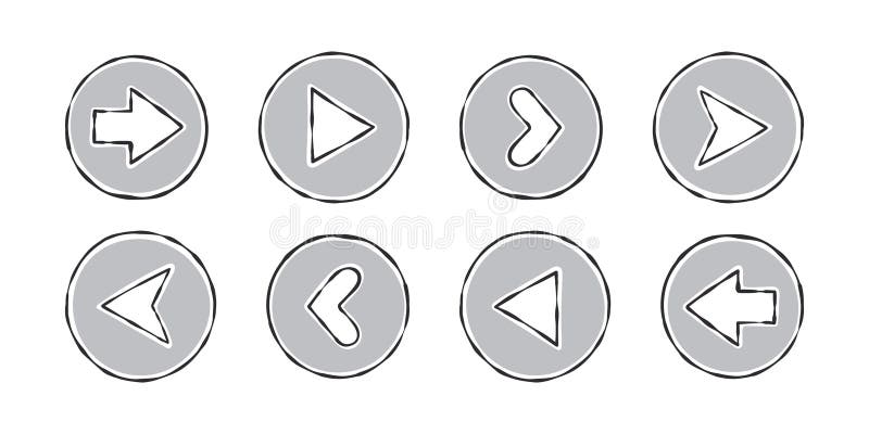 Arrows Icons. Hand-drawn Arrows Vector Collection. Modern Simple Arrows ...