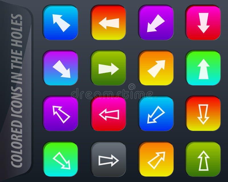 Arrows icons set stock vector. Illustration of label - 134543665