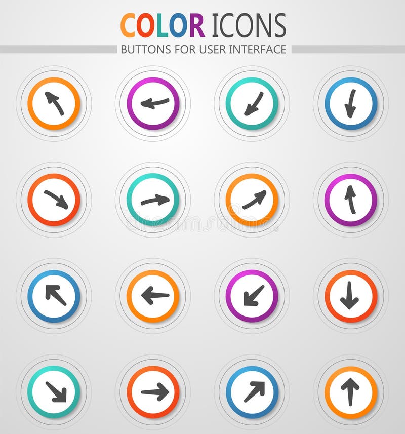 Arrows icons set stock vector. Illustration of chart - 136366361