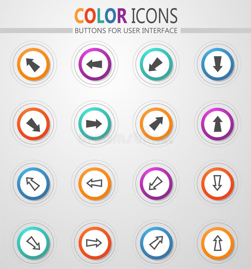 Arrows icons set stock vector. Illustration of application - 136366388