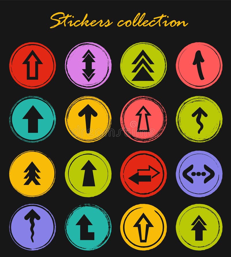 Arrows icons set stock illustration. Illustration of element - 246877494