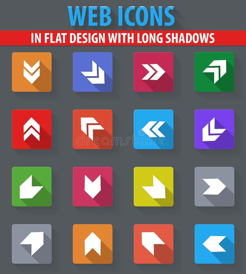 Arrows icons set stock vector. Illustration of direction - 89068371