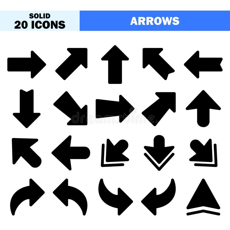 Arrows Icons in Solid Style for Any Projects Stock Vector ...