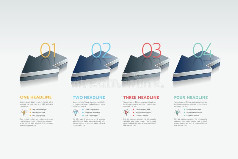 Three Arrows Merging into One Point. Infographics Chart, Scheme Stock ...